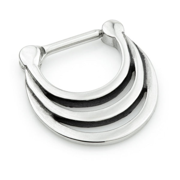 Surgical Steel Graduated Open Loop Septum/Helix Ring - Silver Lining